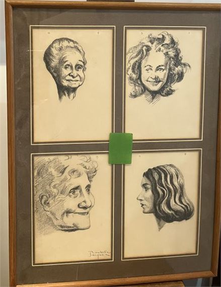 Jacques Roubille | Jacques ROUBILLE Four studies of faces in the same ...