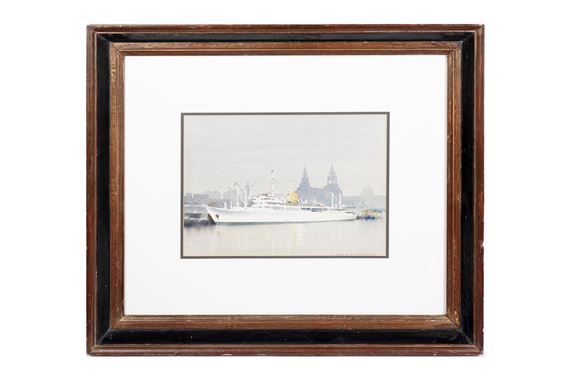 John Hobson Nicholson | John Hobson Nicholson – Ship at Liverpool Docks ...