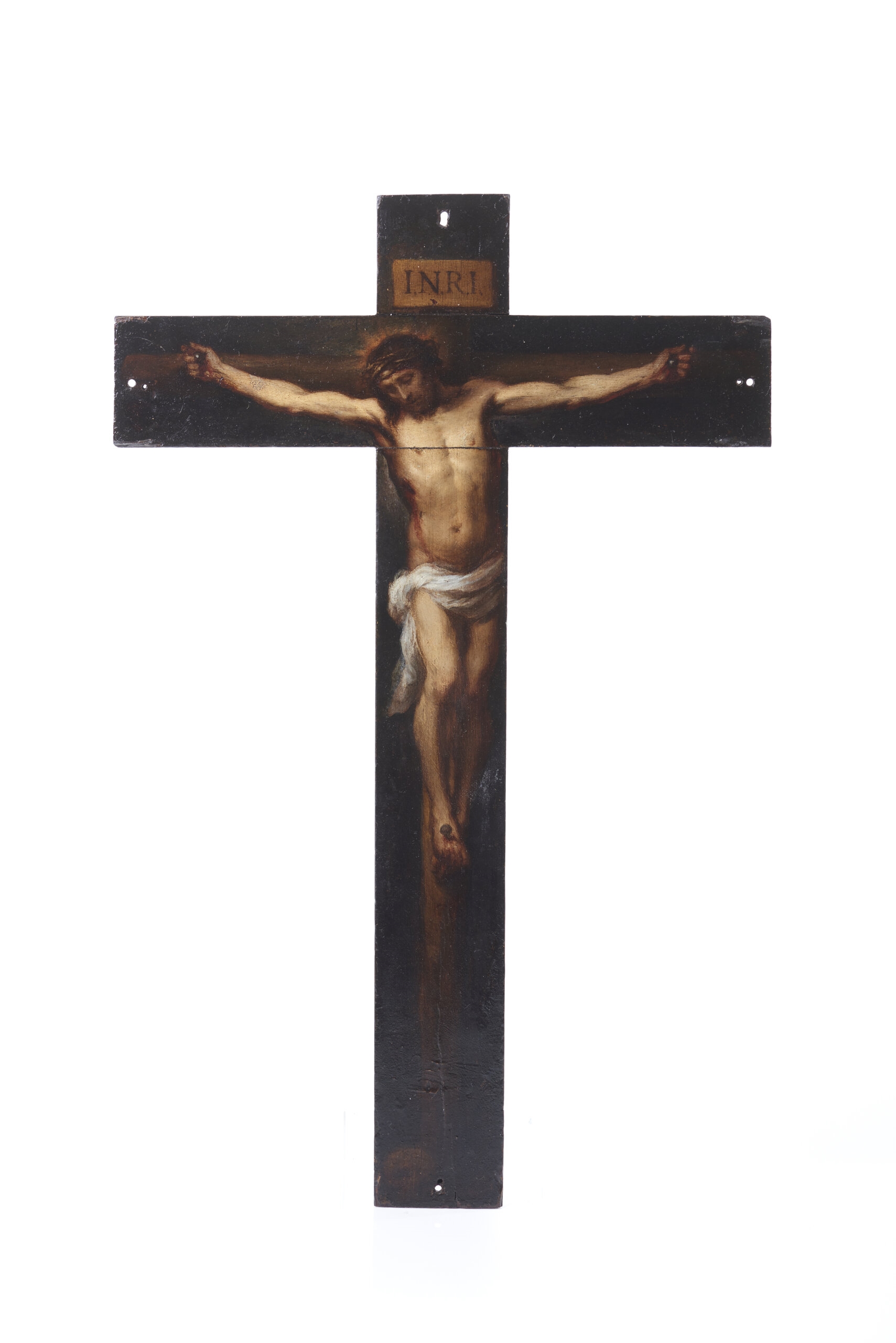 Iberian School 19th Century | A devotional cross with Christ crucified ...