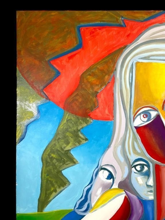Lourival Pinheiro de Lima | Loro Painting Featuring Abstract Figures ...