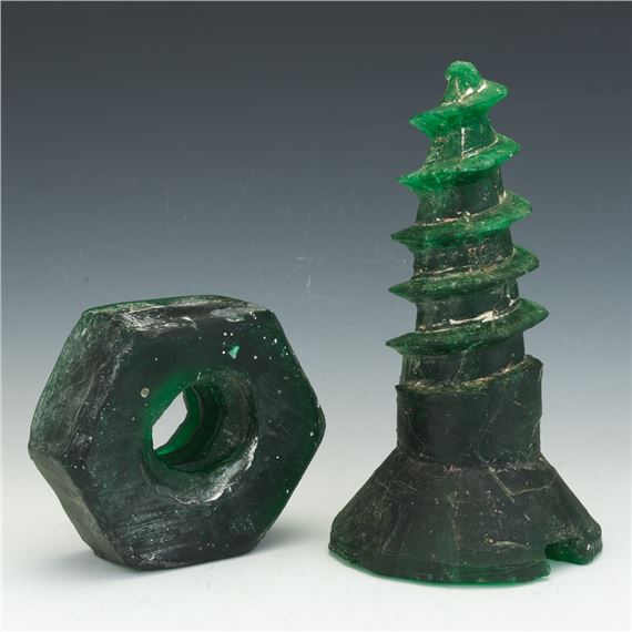 Rick Beck | Cast glass screw and bolt in green (1994) | MutualArt