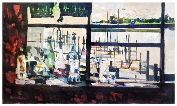 Alfred Cheney Chadbourn | Studio Window with Bottles (1962) | MutualArt