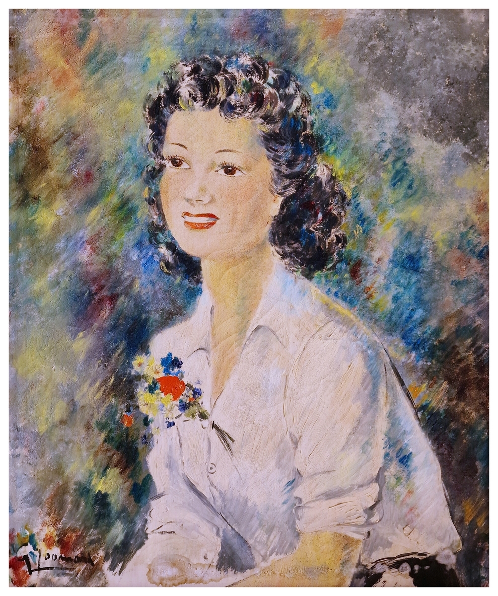 Georgette Joumard | Portrait en buste d’une élégante aux fleurs | MutualArt