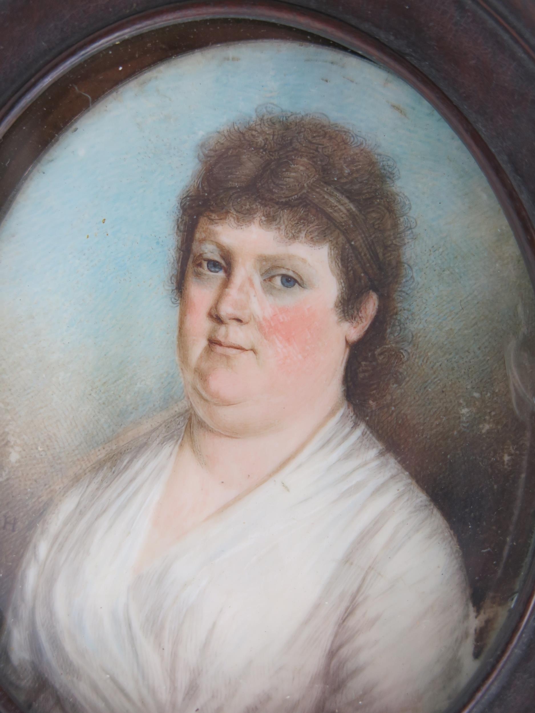 Thomas Hazlehurst | Portrait miniature of lady in white dress ...