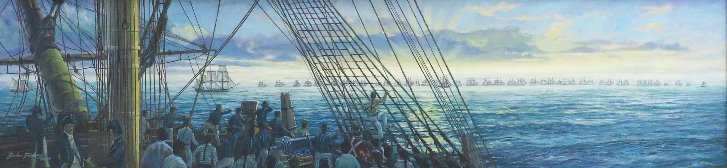 Gordon Frickers | the forecastle of The Victory with the French Spanish ...
