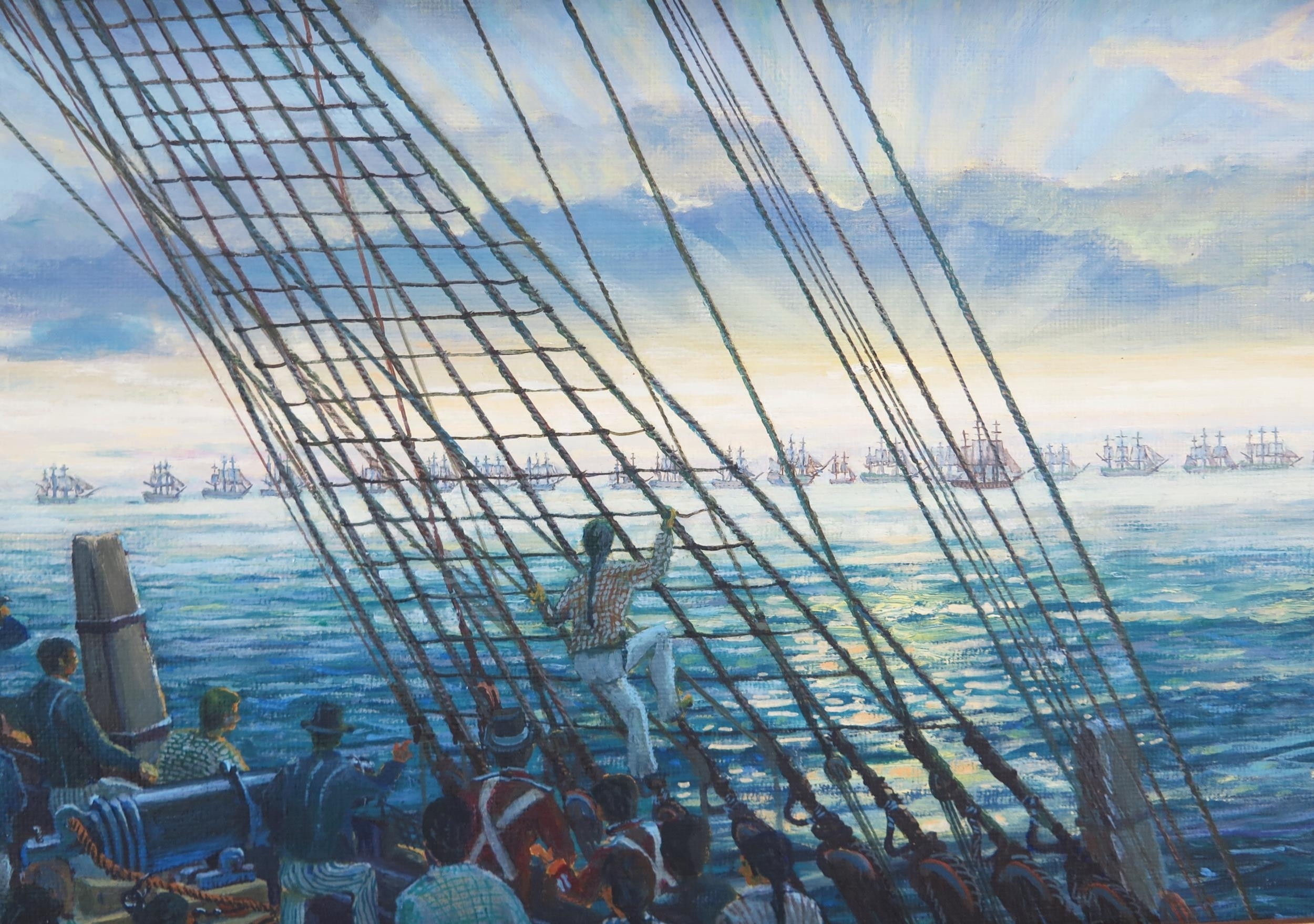 Gordon Frickers | the forecastle of The Victory with the French Spanish ...