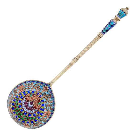 Antip Kuzmichev | The circular bowl enameled with varicolored bands of ...
