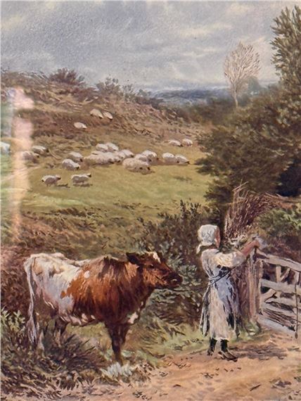 M. H. Long | A watercolour of a country scene depicting a young girl ...