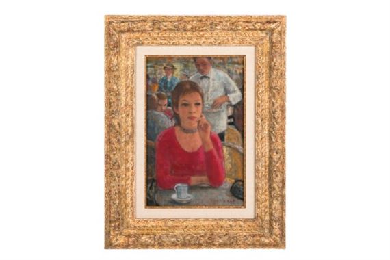 François Gall | Woman at Parisian cafe | MutualArt