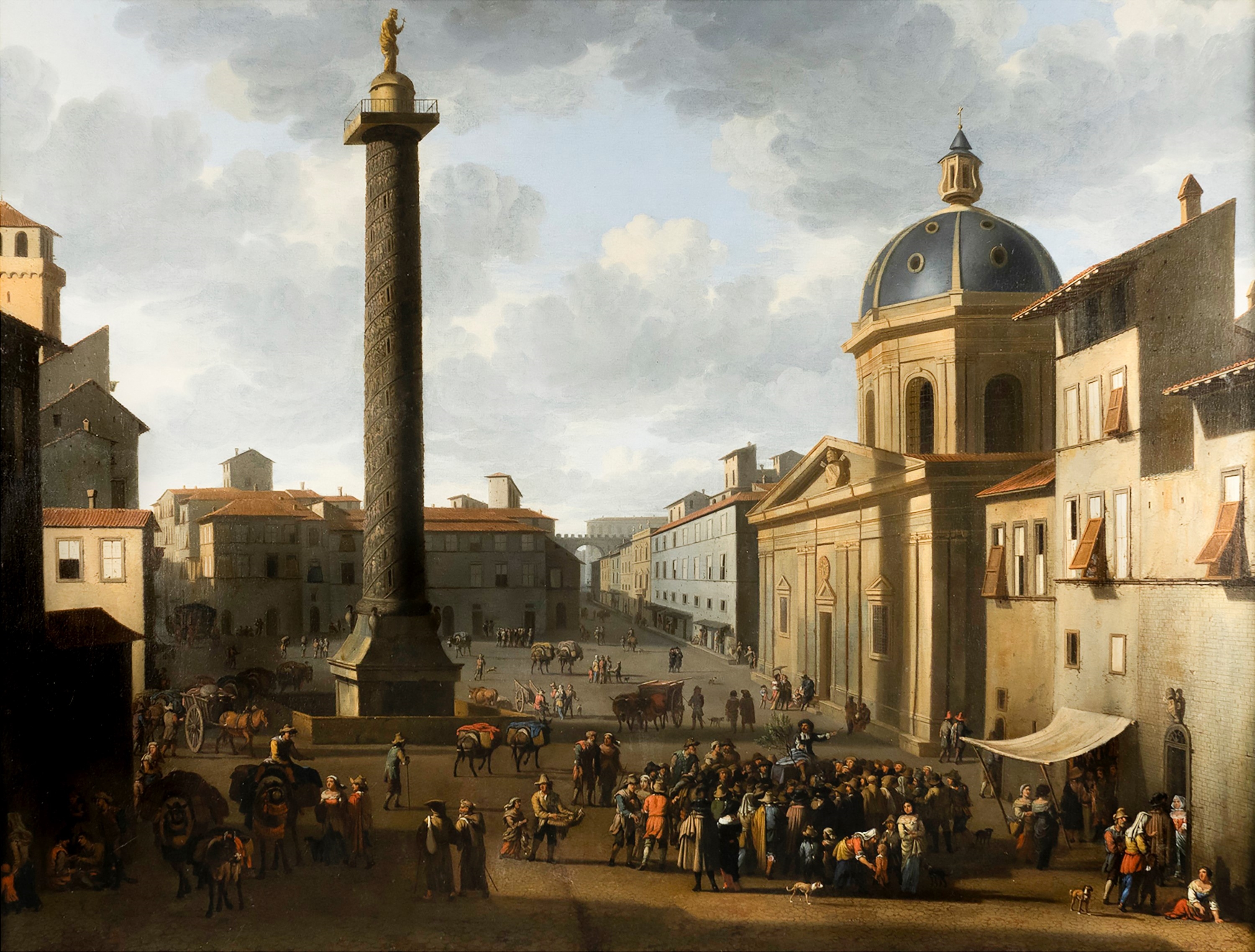 Jacob Van Huchtenburg | View of Piazza Colonna, Rome | MutualArt