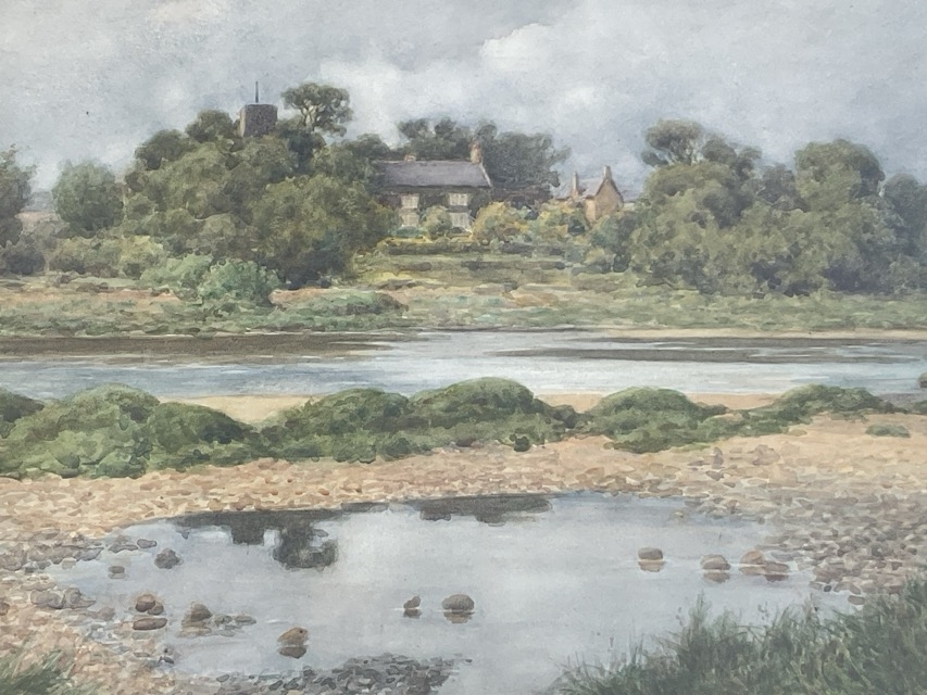 John J. Potts | a view of Ovingham from the south bank of the Tyne ...