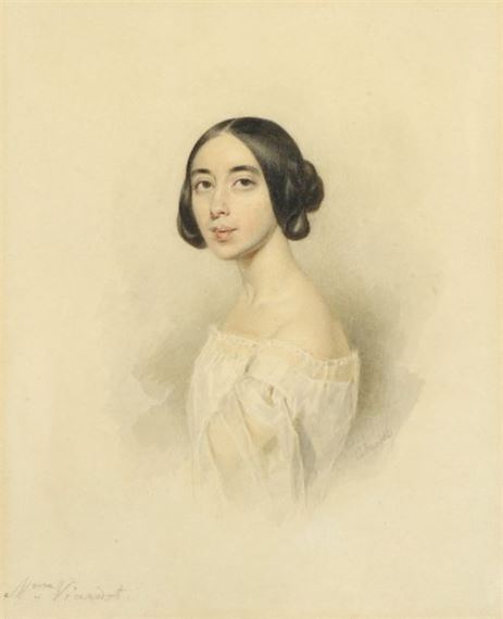 Piotr Fedorovich Sokolov | Portrait of Pauline Viardot (1843) | MutualArt