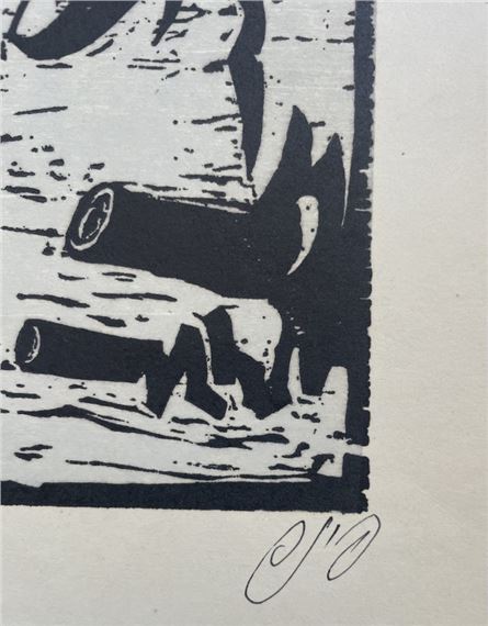 Jacob Pins | Boats by the yarkon bank (1952) | MutualArt