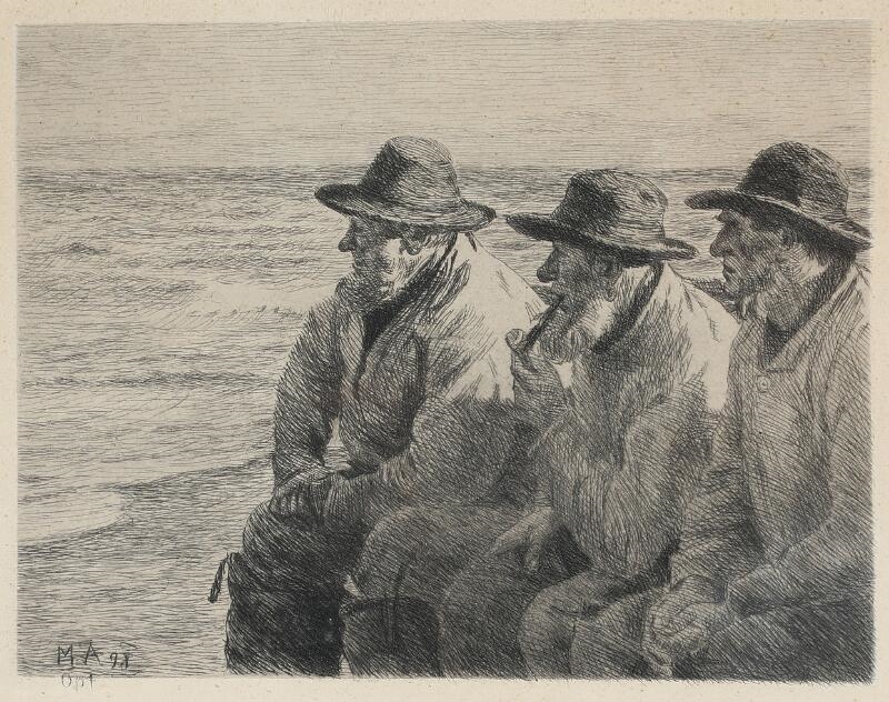 Michael Peter Ancher | Three fishermen | MutualArt