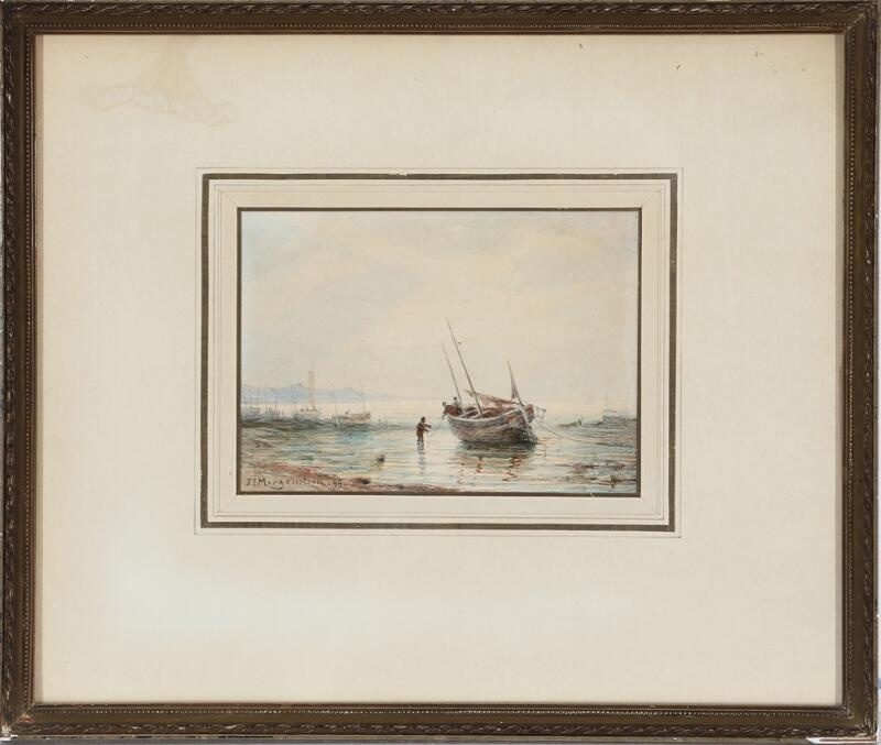Friedrich Ernst Morgenstern | Coastal view with a fishing boat (1899 ...
