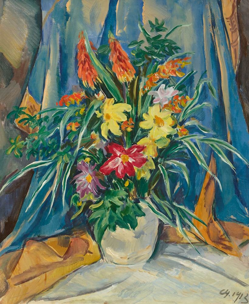 Karl Hofer | Still life of flowers (1913) | MutualArt
