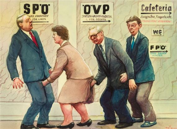 Manfred Deix | Groper in politics, 1994 (1994) | MutualArt