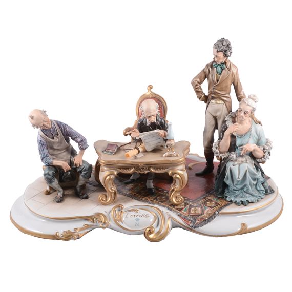 Capodimonte Porcelain | Large Capodimonte porcelain group, L’Eredita ...