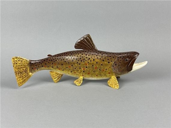 Carl Christiansen | Carl Christiansen Hand Carved Brown Trout | MutualArt