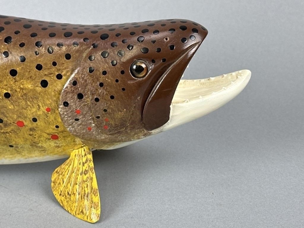 Carl Christiansen | Carl Christiansen Hand Carved Brown Trout | MutualArt