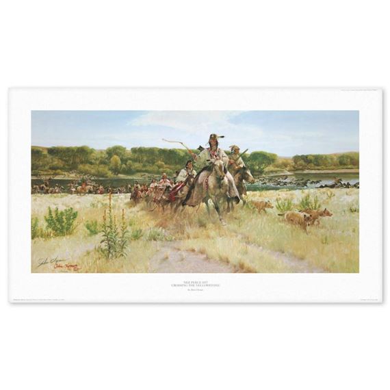 John Ford Clymer | Nez Pierce 1877-Crossing the Yellowstone | MutualArt