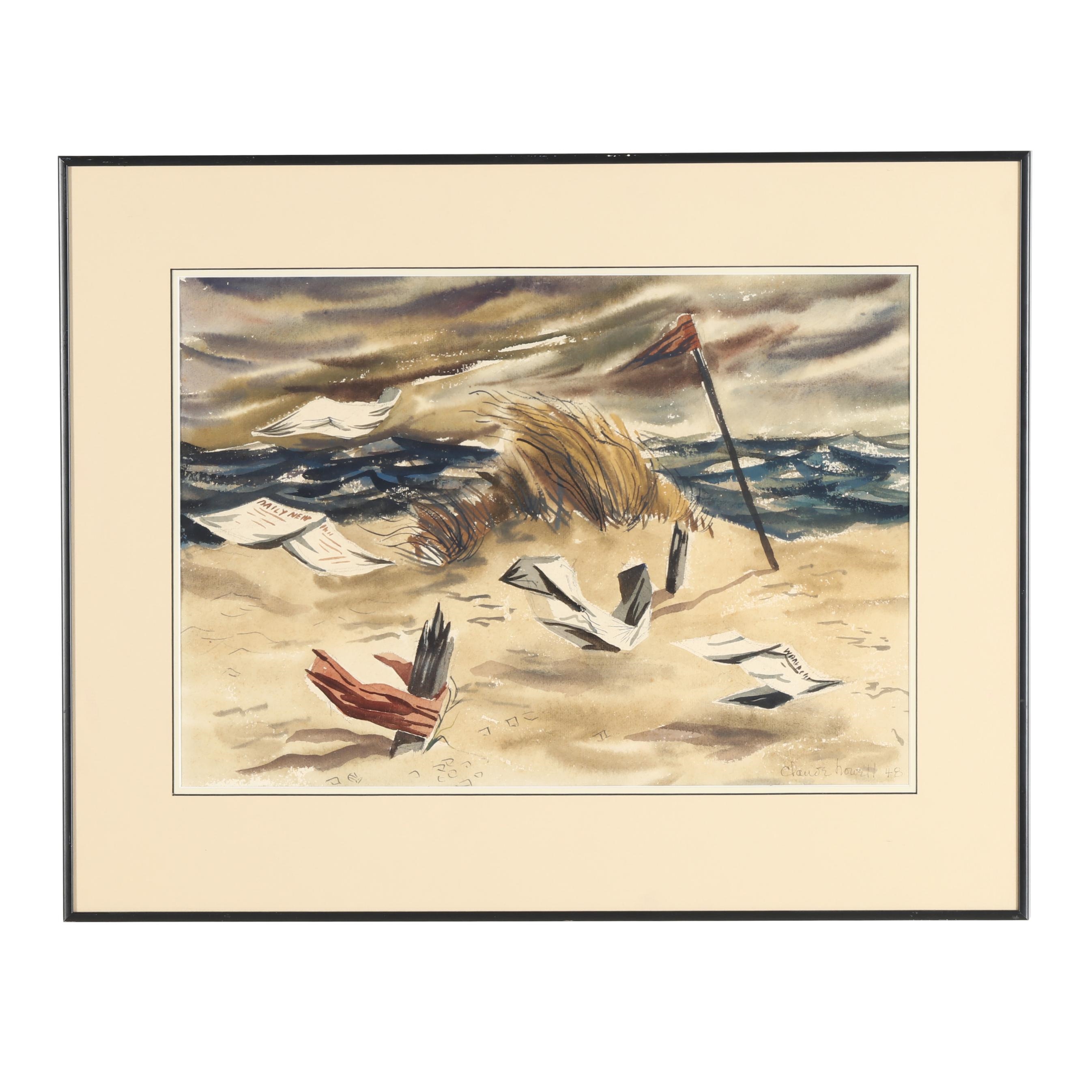 Claude Howell | Storm on the Beach (1948) | MutualArt