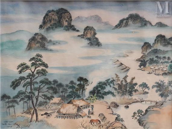 Tran Dzu Hong | Paysage de montagne (1960) | MutualArt
