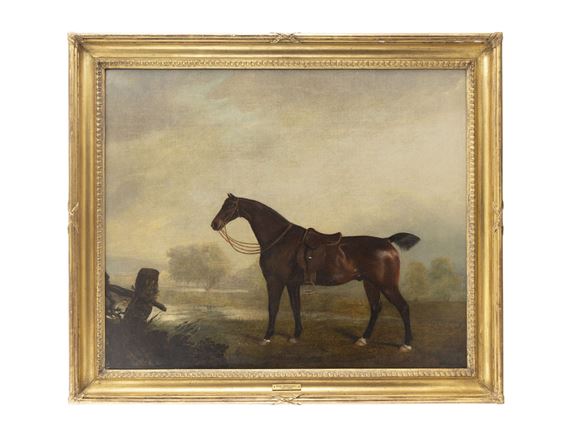 Benjamin Marshall | A Saddled Bay Horse in a River Landscape (1747 ...