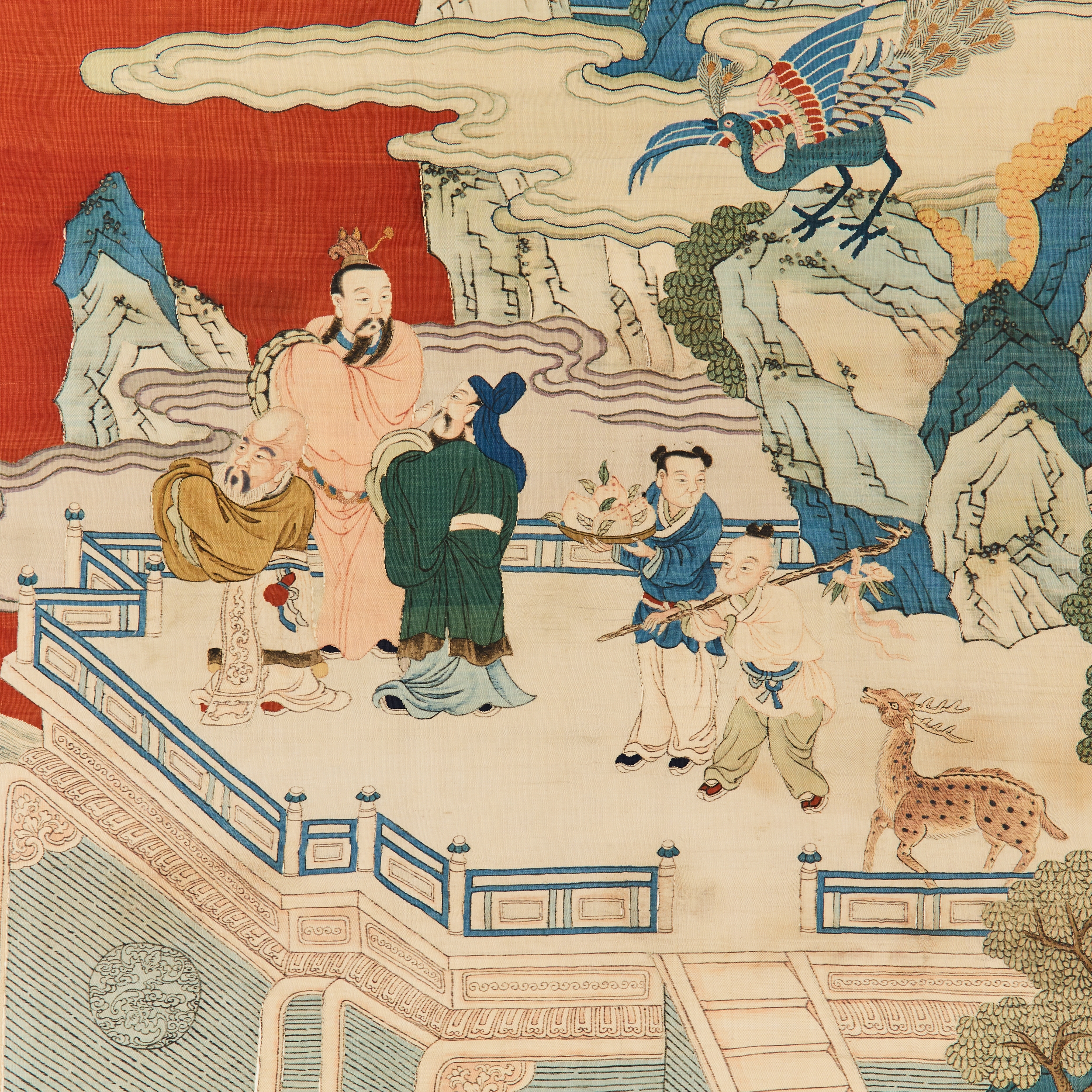 Chinese School, 19th Century | Wowen in bright colours with a scene ...