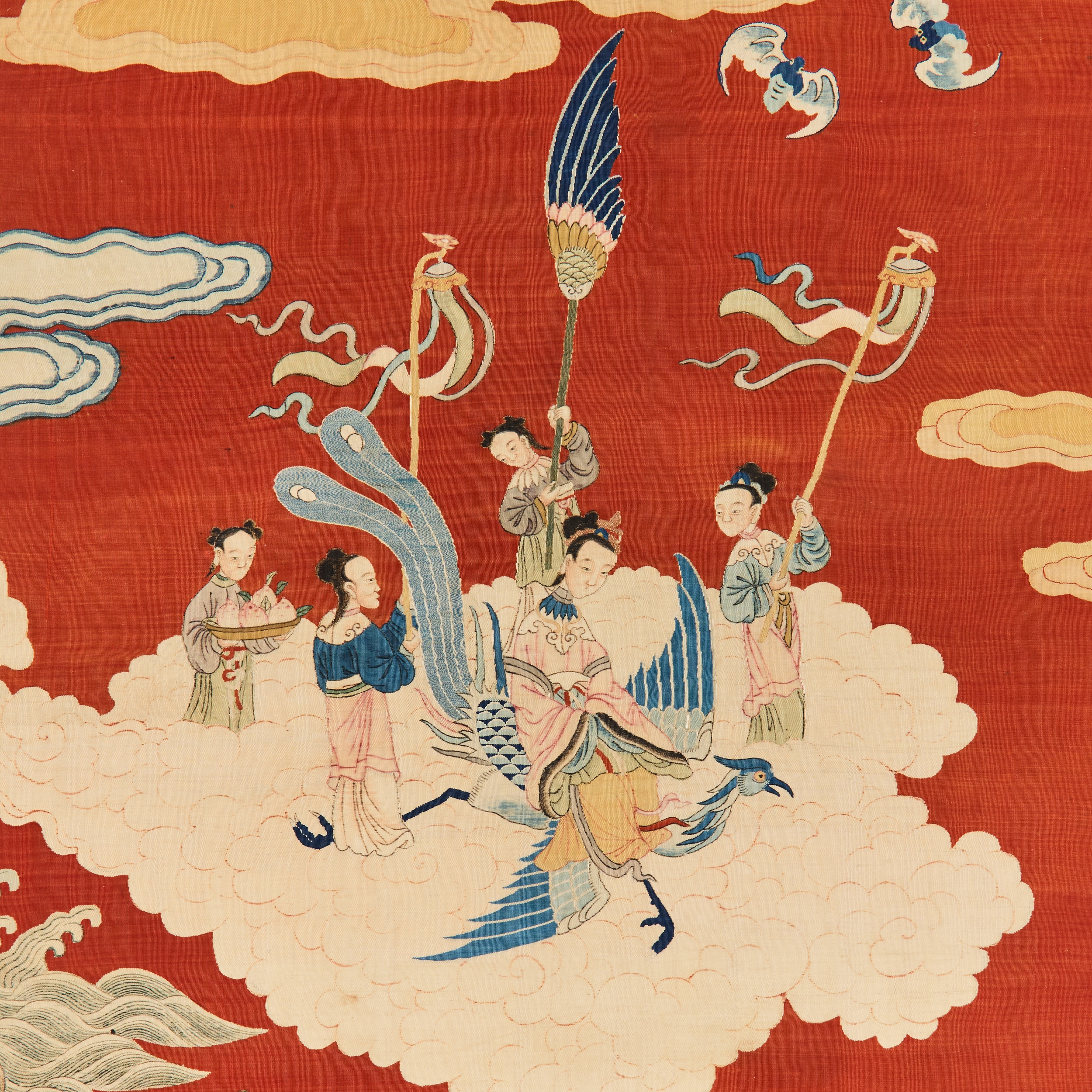 Chinese School, 19th Century | Wowen in bright colours with a scene ...