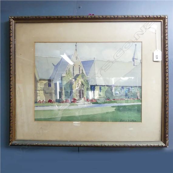 Nancy Wallen | FRAMED W/C CHURCH SCENE SIGNED NANCY WALLEN H260 W340MM ...