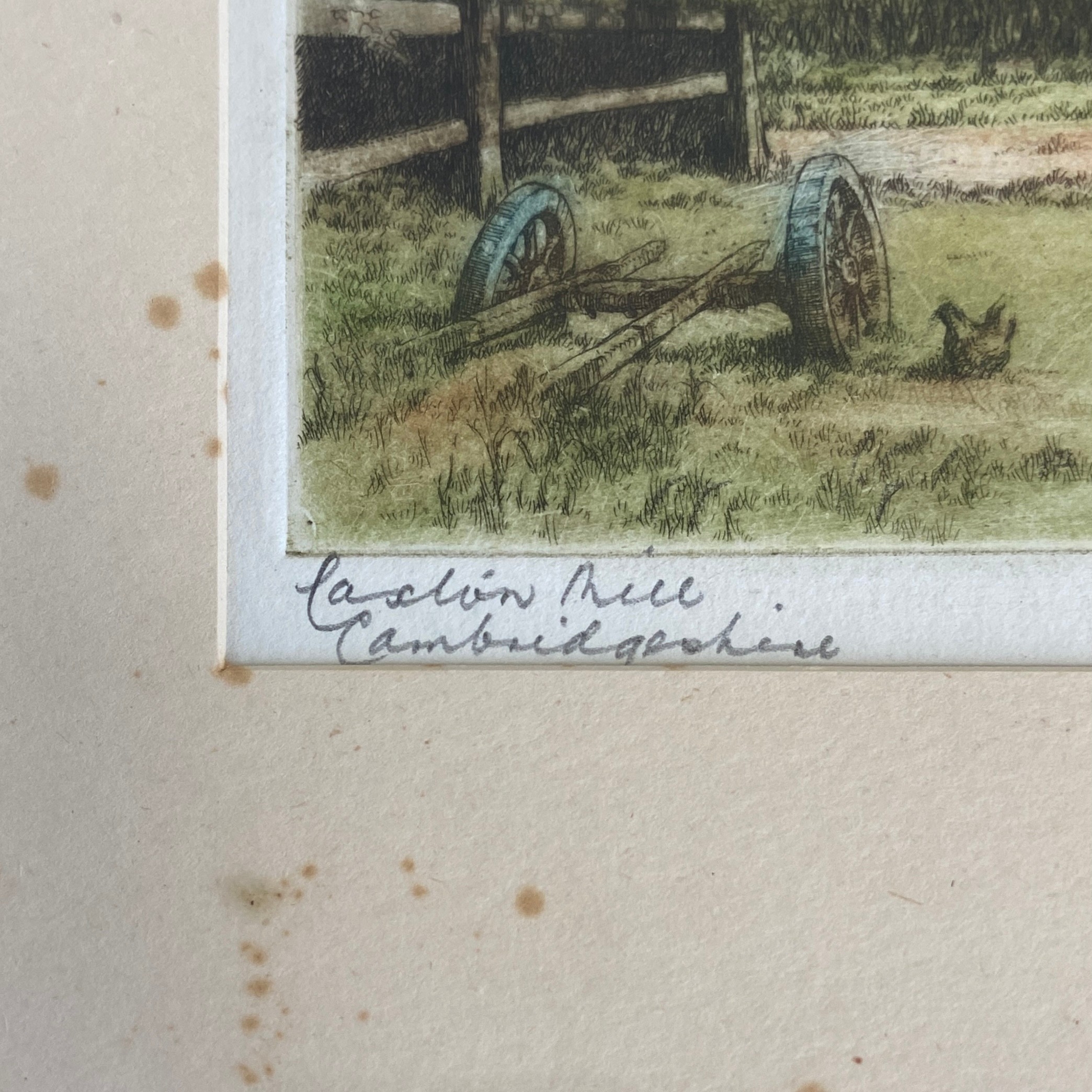 J. Lewis Stant | a hand coloured etching depicting a rural scene with a ...