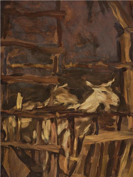 Lotte Laserstein | Ziegen im Stall (1934) | MutualArt