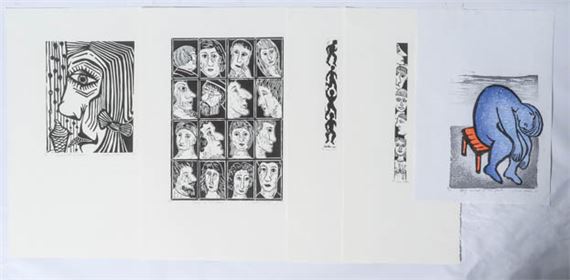 Patti Holden | portfolio of five lino cut and wood block prints | MutualArt