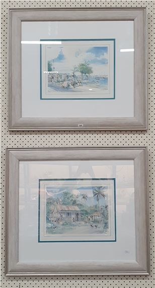 Jim Walker | A PAIR OF JIM WALKER 'ST MARTIN' ISLAND-LIFE PRINTS ...