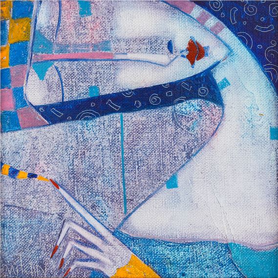 Peter Mitchev | Woman in blue (Circa 17) | MutualArt