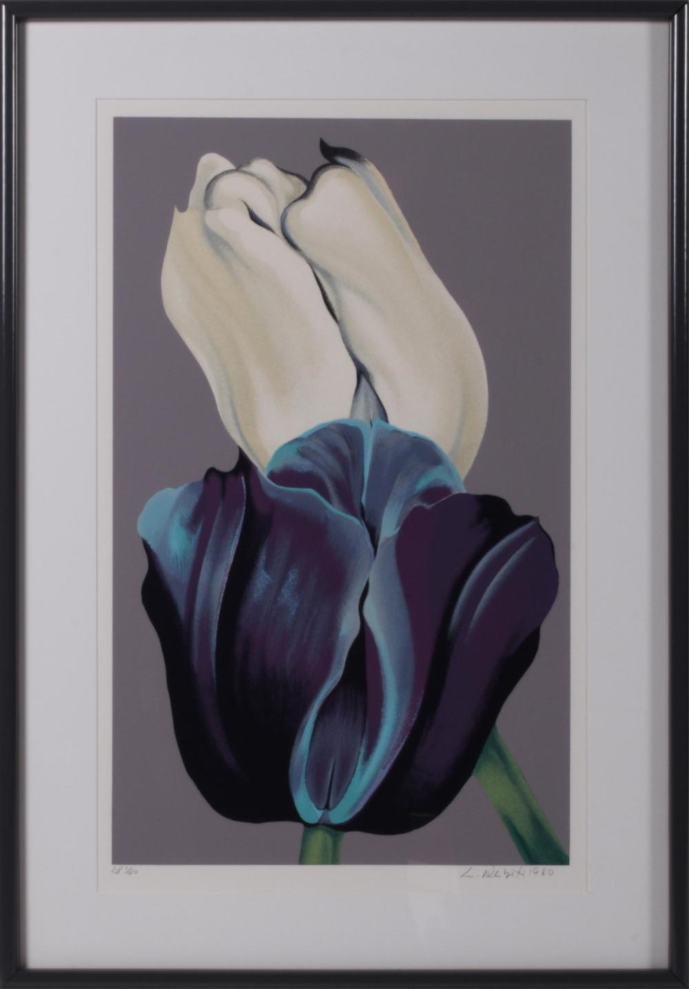 Lowell Nesbitt | VIOLET AND WHITE TULIPS, 1980; THREE PINK AND WHITE ...