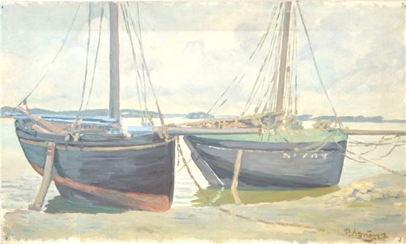 Pierre Agnes (1898-1964) | Barques au mouillage (1927) | MutualArt