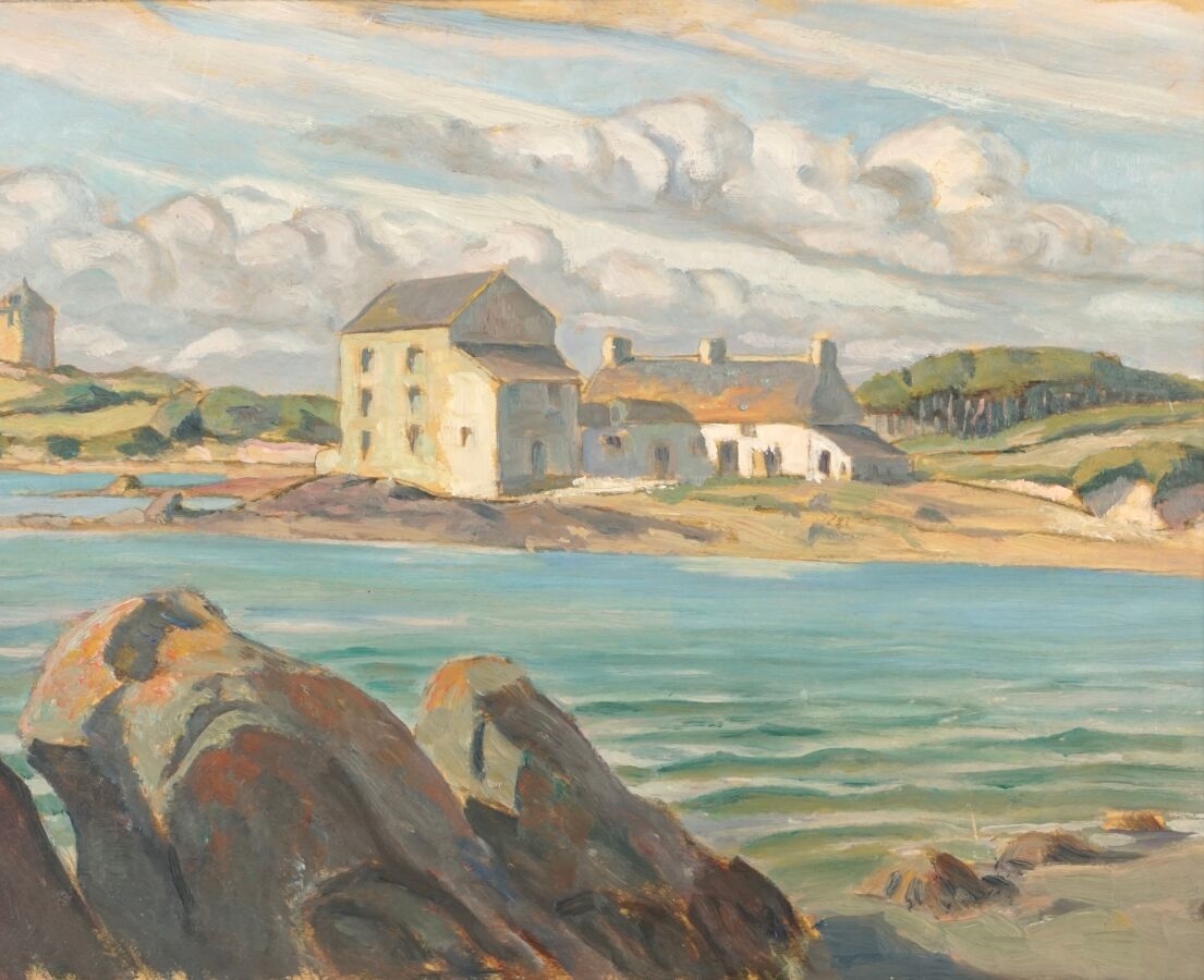 Pierre Agnes (1898-1964) | Maisons en bord de mer à Etel (1932) | MutualArt