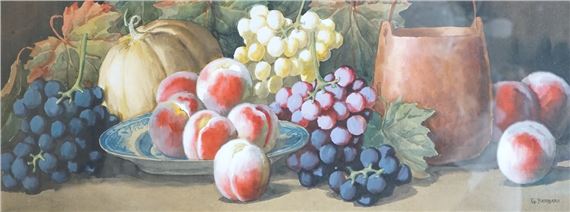 Giovanni Barbaro | Still life of fruit and leaves | MutualArt