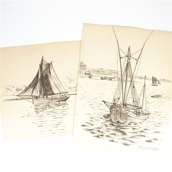 Pierre Agnes (1898-1964) | Barque de pêche sous voile | MutualArt