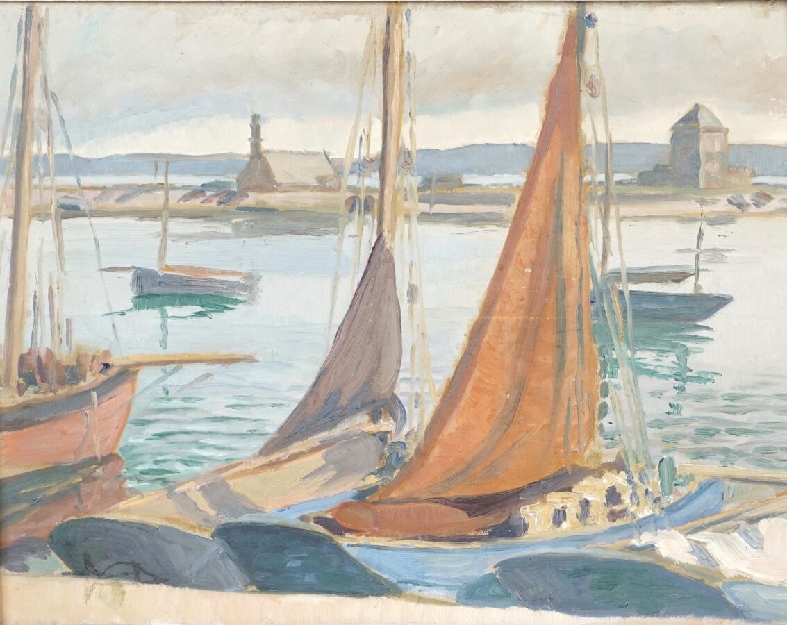 Pierre Agnes (1898-1964) | Voiliers au port à Camaret | MutualArt