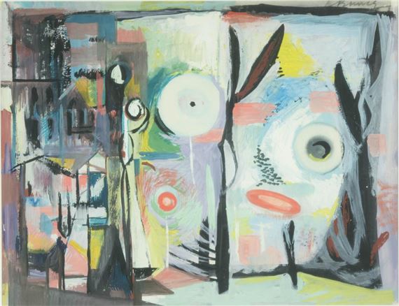 Louis Bunce | PARK AT NIGHT (Circa 1945) | MutualArt