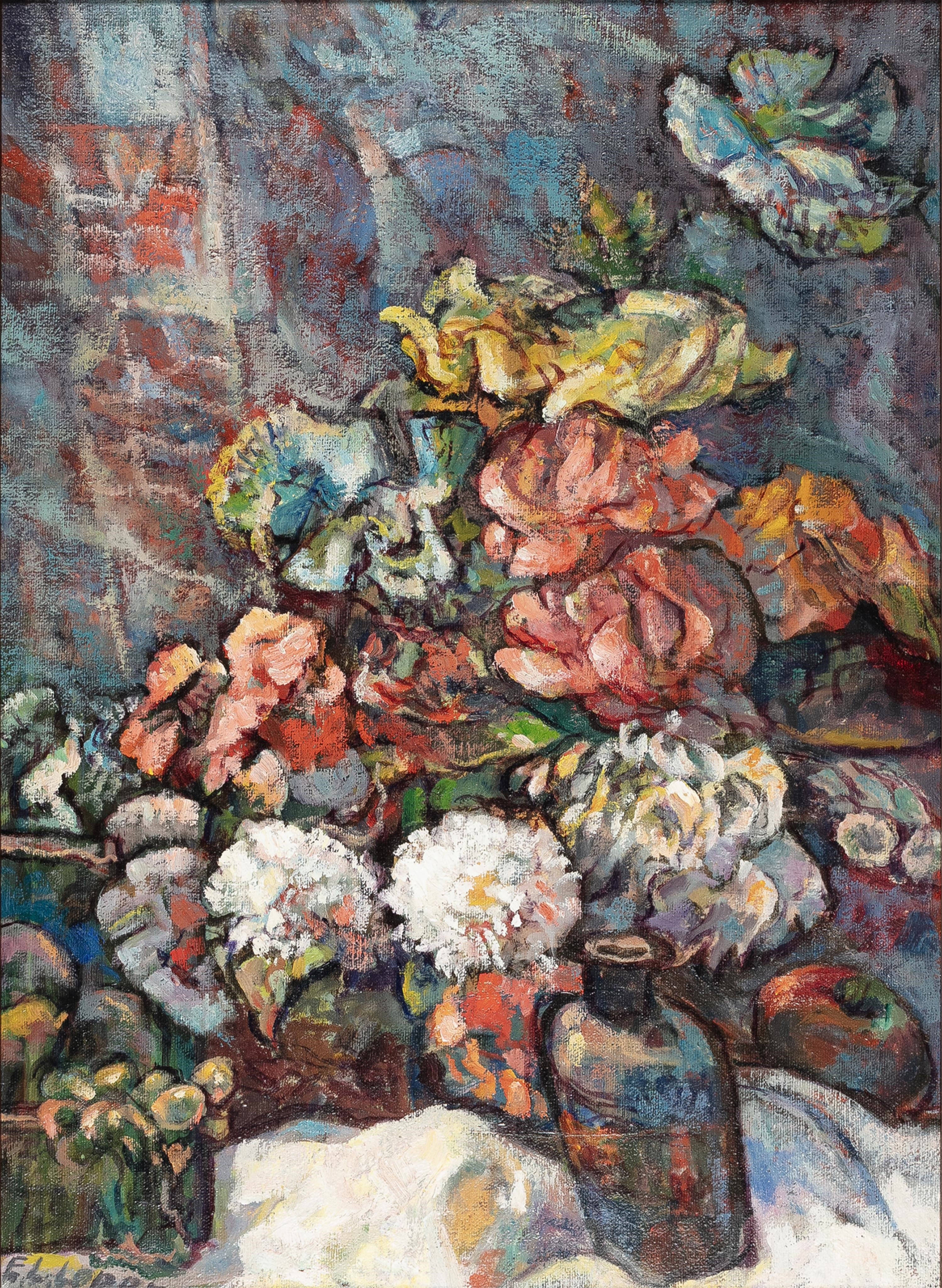 Edward L. Loper | Still Life with a Vase of Flowers (1950) | MutualArt