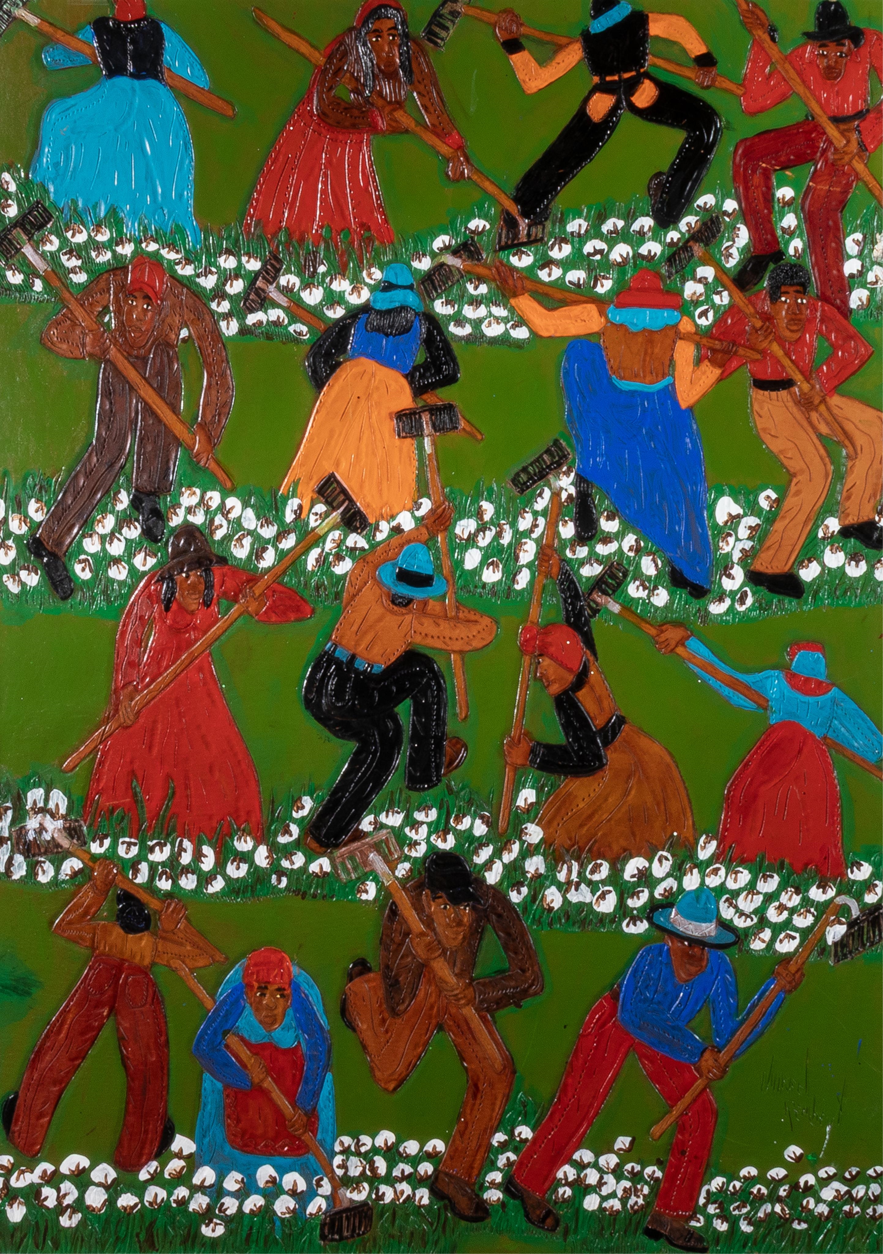 Winfred Rembert | Cotton Picking Scene with Self Portrait | MutualArt