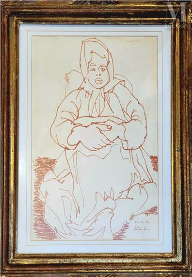 Hédi Turki | Portrait de femme assise (70) | MutualArt