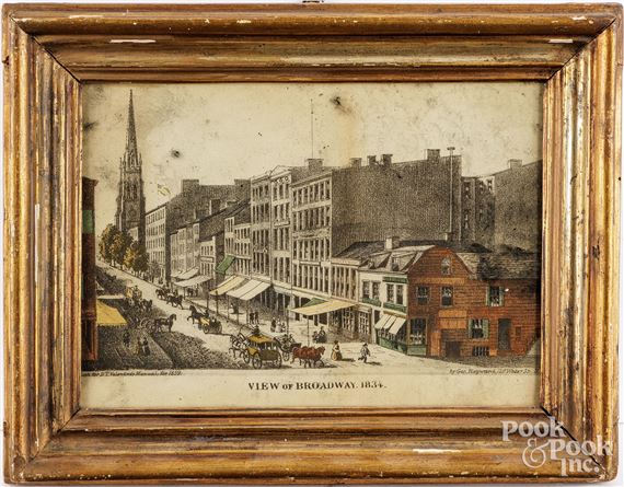 George Hayward | George Hayward hand tinted View of Broadway, 1834 ...