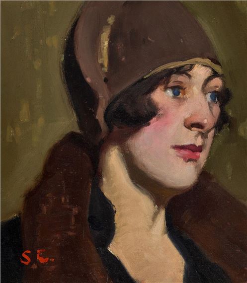 Sybil Craig | PORTRAIT OF A LADY IN A HAT (Circa 1925) | MutualArt