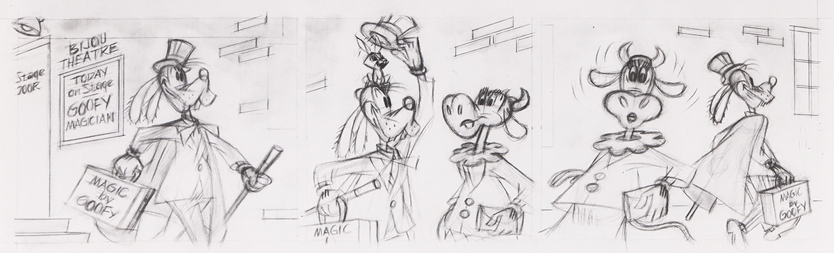 Arthur Floyd Gottfredson | Goofy the magician comic strip preliminary ...