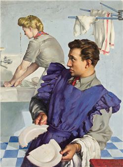 Priscilla Roberts | Washing dishes (Circa 1950) | MutualArt